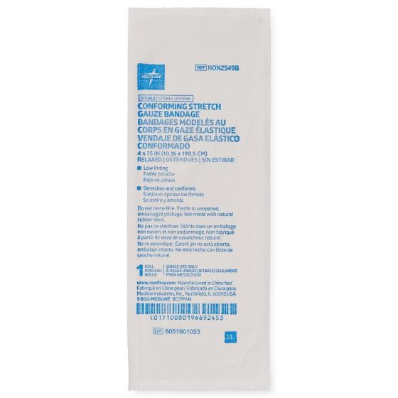 Medline Sterile Conform Stretch Gauze Bandage 4x75 96Ct