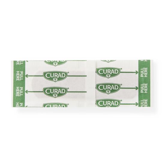 Curad Quick Strip Fabric Adhesive Bandages Strip 0.75in x 3in Natural 100Ct