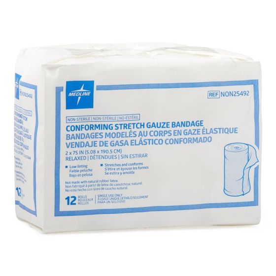 Medline Premium Conform Stretch Gauze Bandage 2x75 12Ct