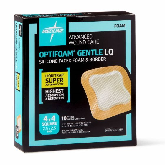 Optifoam Gentle LQ Silicone/Foam Dressing 4x4 100Ct