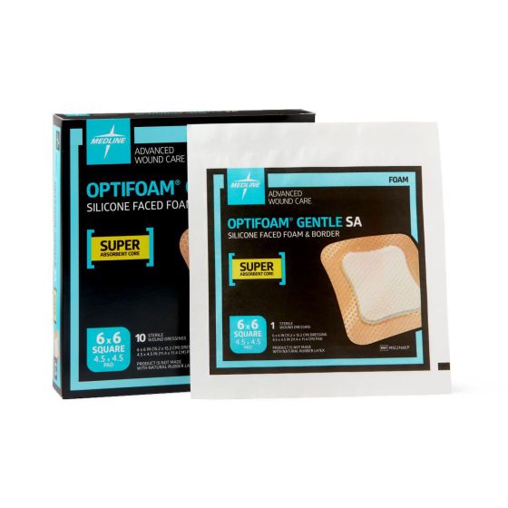 Optifoam Gentle SA Silicone/Foam Dressing 6x6 100Ct