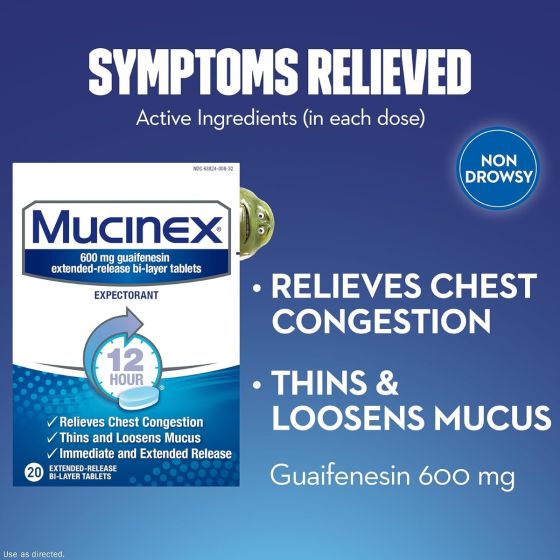 Mucinex 12-Hr Expectorant Tablet 600mg 20Ct