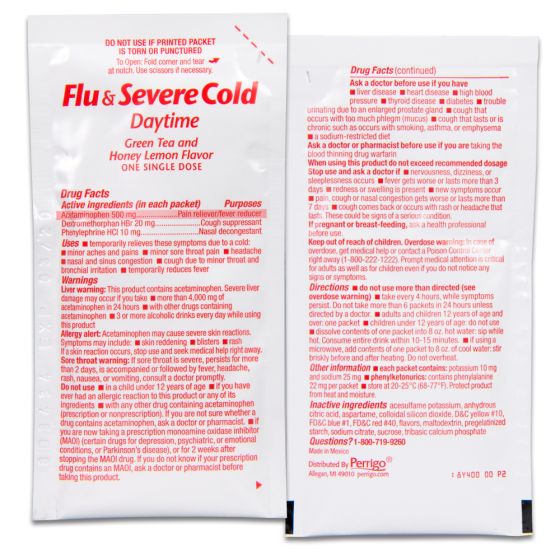 GoodSense Multi-Symptom Flu & Severe Cold Green Tea & Honey Lemon 6Ct