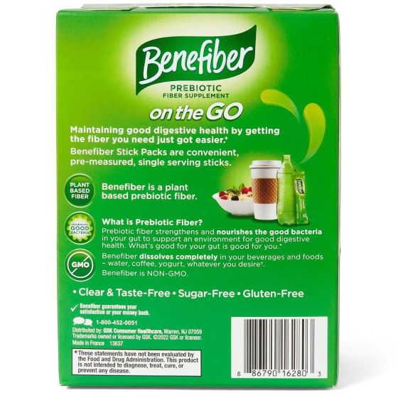 Benefiber Fiber Supplement On-the-Go Sticks 28Ct