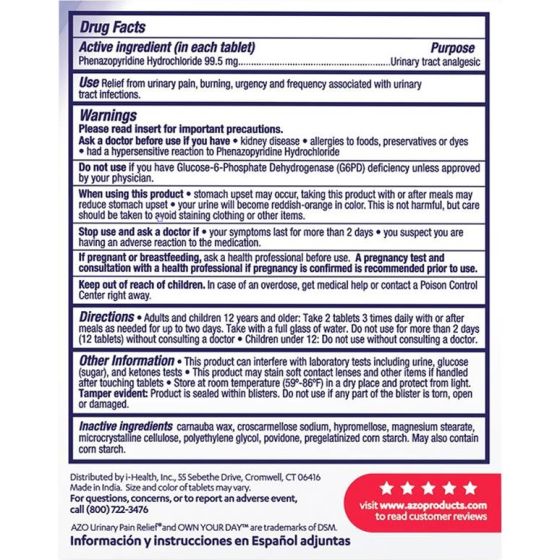 AZO Max Strength Urinary Pain Relief Tablet 24Ct