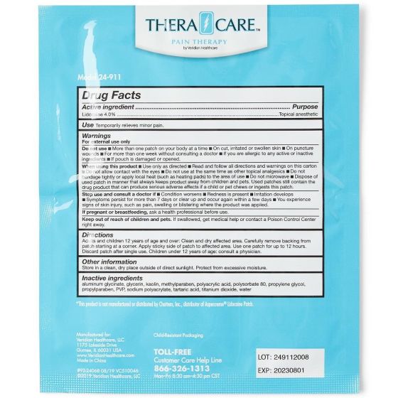 TheraCare Max Strength Pain Relief 4% Lidocaine Patch 5Ct