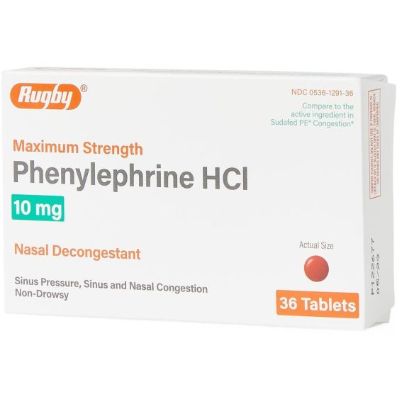 Max Strength Phenylephrine Nasal Decongestant 10mg 36Ct
