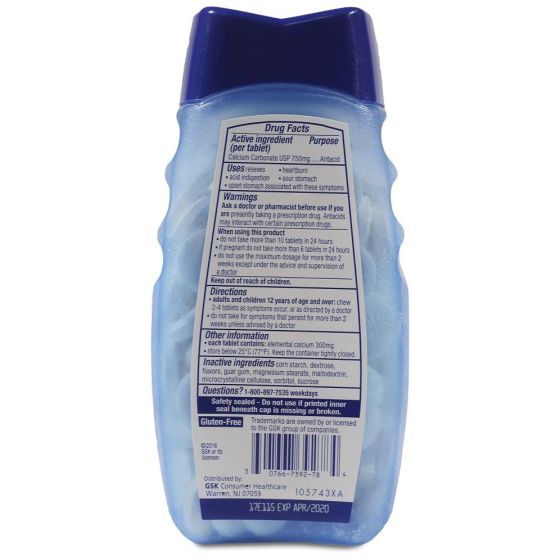 Tums Smoothies Peppermint, 140Ct