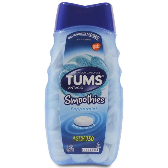 Tums Smoothies Peppermint, 140Ct