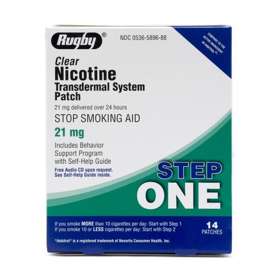 Rugby Nicotine Stop Smoking Patch Step One 21mg 14Ct