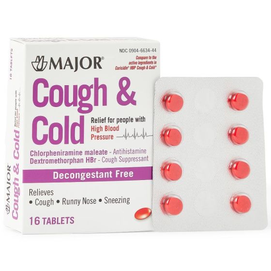 Major Cough & Cold Tab High Blood Pressure Formula 16Ct