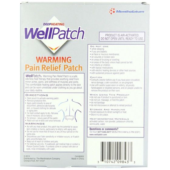 WellPatch Warming Pain Relief Heat Patch 4Ct