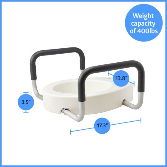 Guardian Toilet Seat Riser with Arms 3.5in 400lbs 1Ct