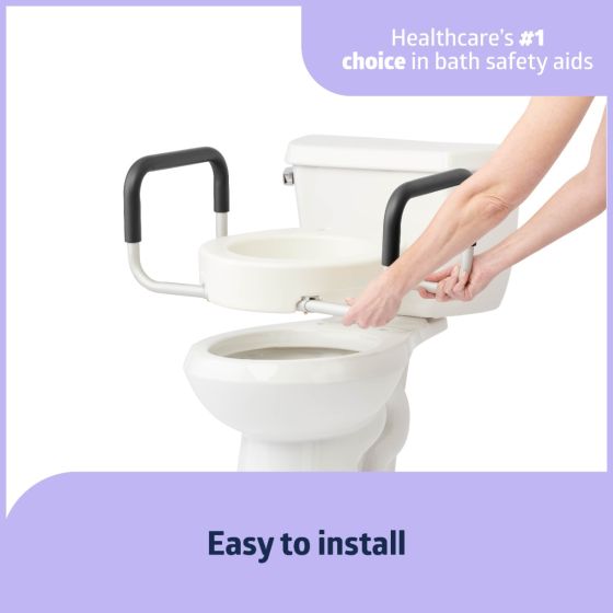 Guardian Toilet Seat Riser with Arms 3.5in 400lbs 1Ct