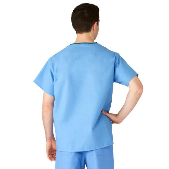 AngelStat Unisex Reversible V-Neck Scrub Top with 2 Pockets, Size XXS - 7XL