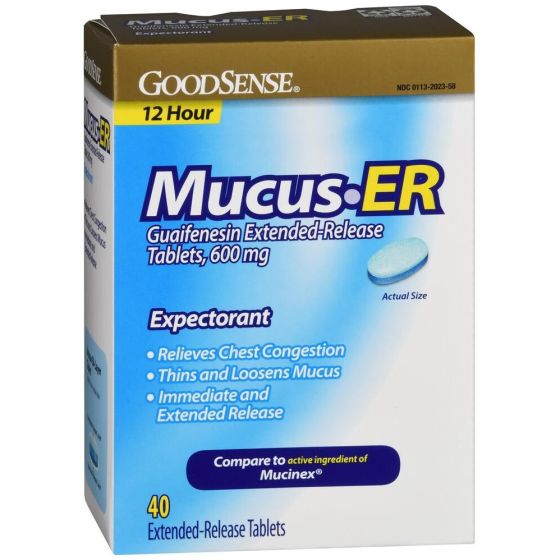 GoodSense Mucus ER Guaifenesin Extended Relief Tablets 600mg 40Ct