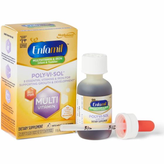 Poly-Vi-Sol with Iron Multivitamin Supplement Drops, 50 mL