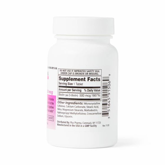 Biotin B7 Vitamin Tablets 500mcg 60Ct