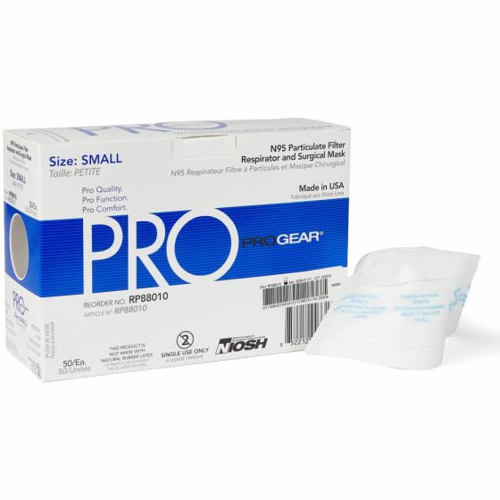 ProGear N95 Respirator Surgical Face Mask Small 50Ct