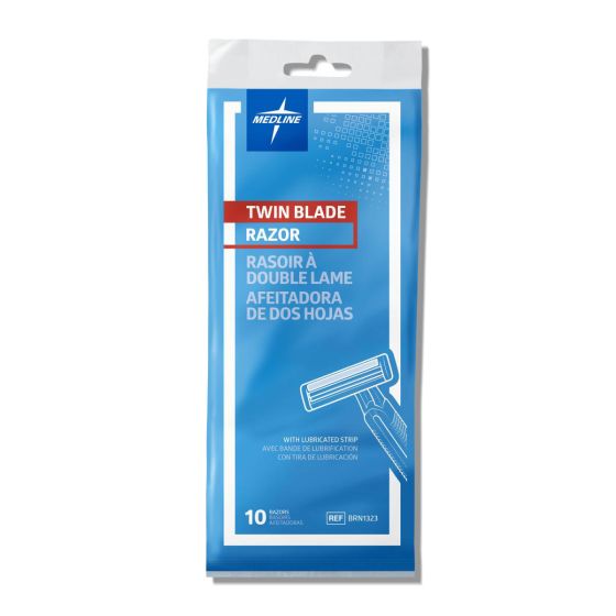 Medline Twin Blade Razor with Lubrication Strip-Shop All