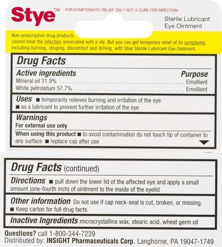 Stye Sterile Lubricant Eye Ointment 0.125oz 1Ct