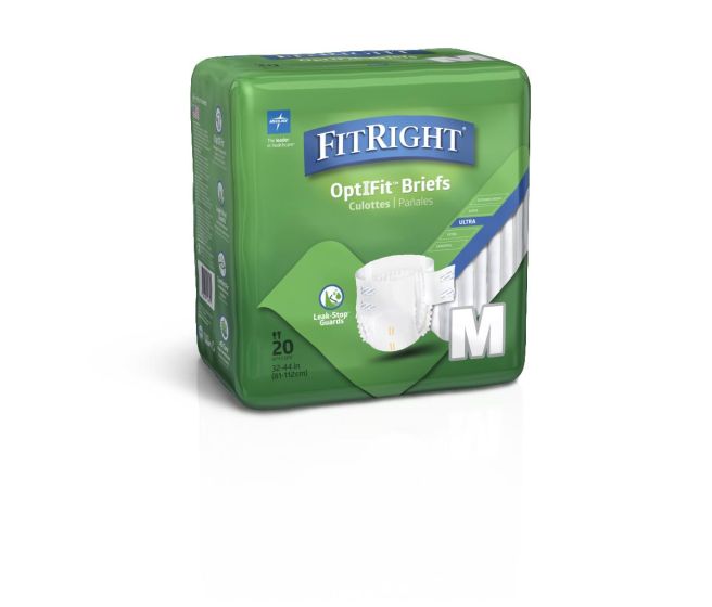 Medline FitRight OptiFit Ultra Disposable Brief M 20Ct