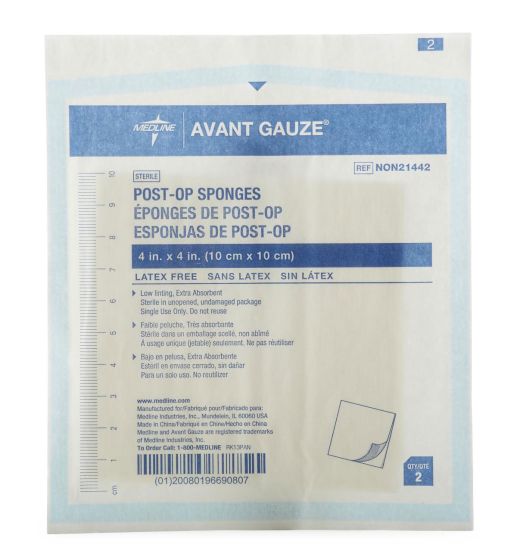 Medline Sterile Post-Op Gauze Sponge 4x4 1200Ct