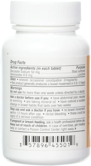 Senna Plus Natural Vegetable Laxative Tablets 100Ct