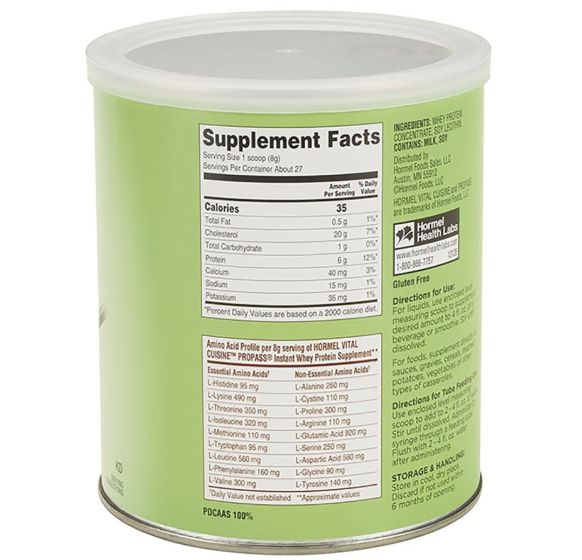 Vital Cuisine ProPass Whey Protein Unflavored Powder Supplement 7.5oz 4Ct