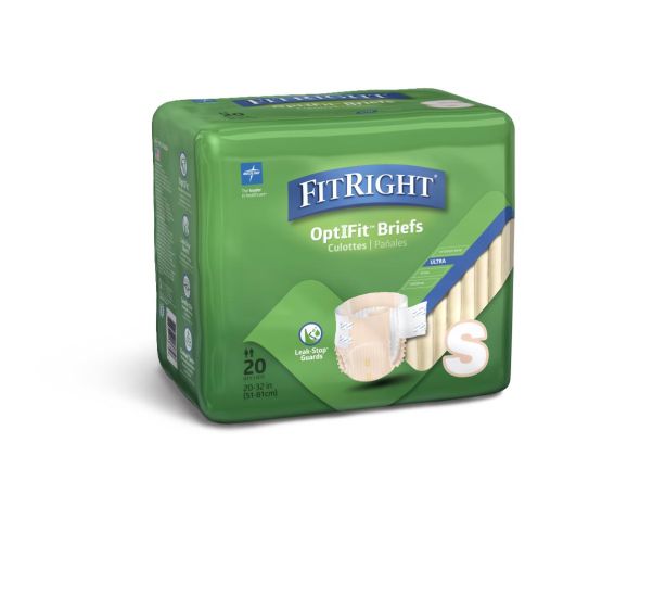 Medline FitRight OptiFit Ultra Disposable Brief S 20Ct