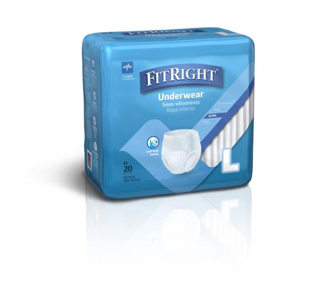 Medline FitRight Ultra Disposable Underwear - See All