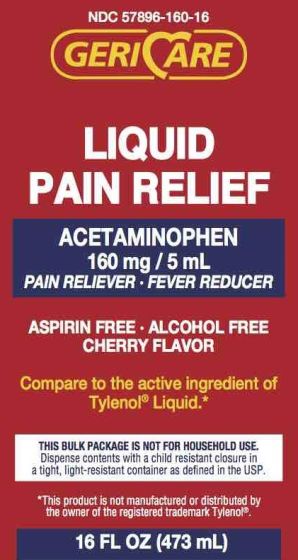 Liquid Pain Relief Acetaminophen 160 mg/5 mL 16oz 1Ct