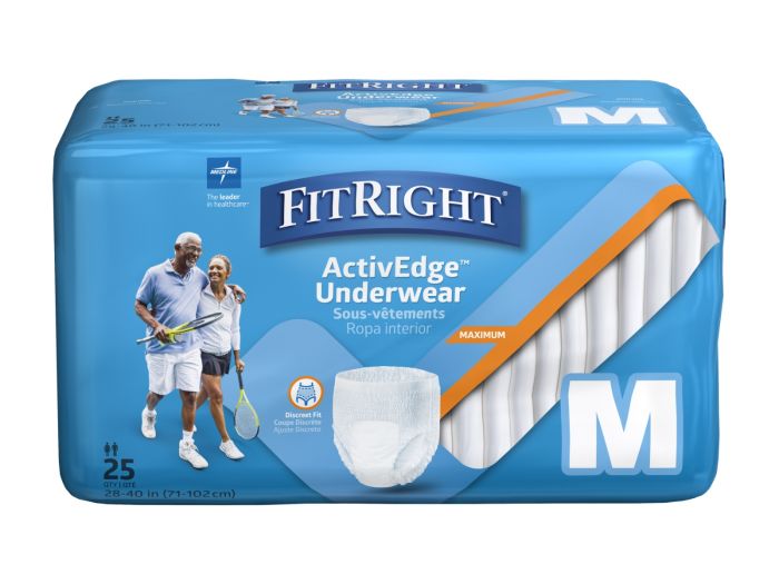 FitRight ActivEdge Disposable Underwear Maximum M 100Ct