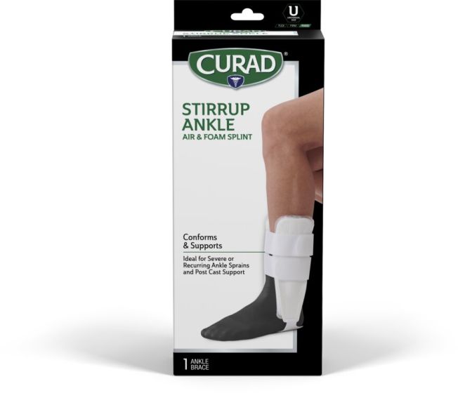 Curad Air Stirrup Ankle Splints Left/Right Universal White 4Ct