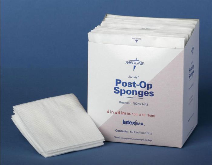 Medline Sterile Post-Op Gauze Sponge 4x3 50Ct