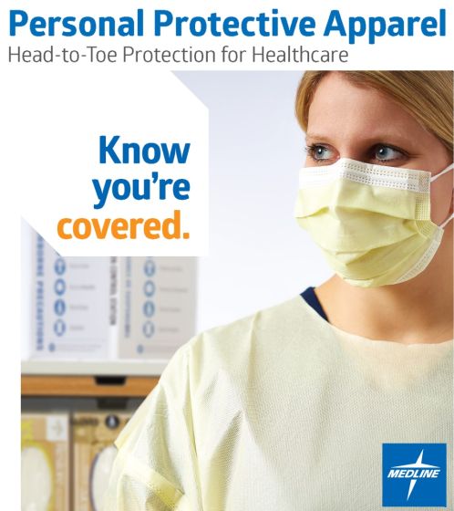 Medline Classic Lightweight Poly Cover Gown R/L 50Ct