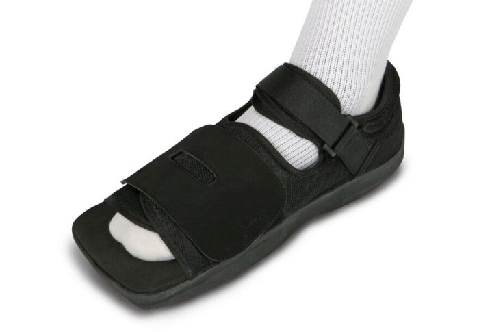 Medline Square-Toe Post-Op Shoe L Black 1Ct