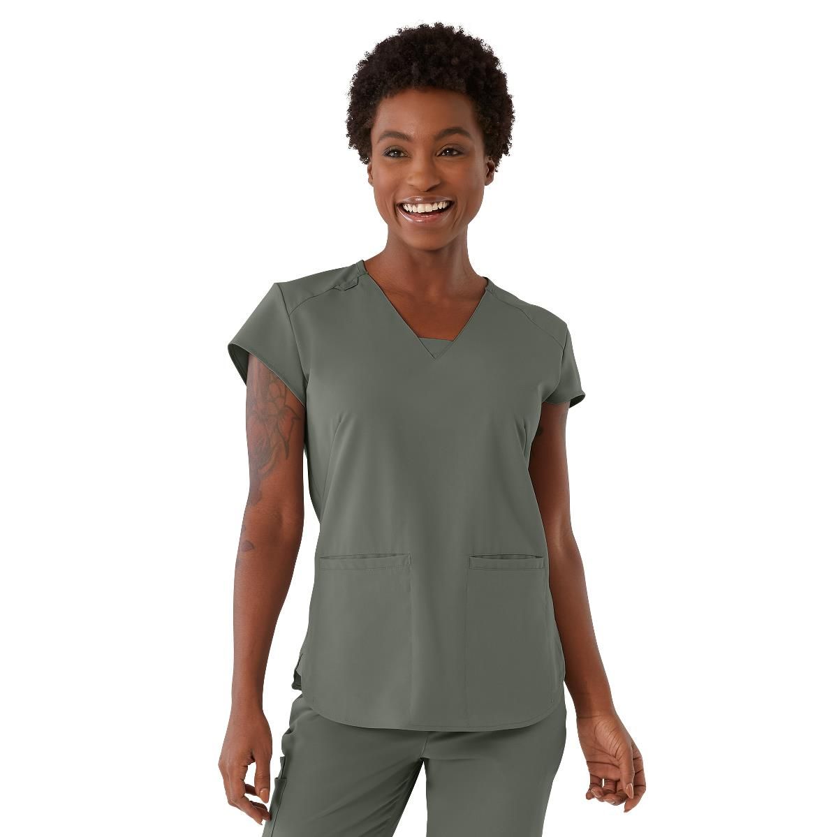 Monroe ave Women's Scrub Top Olive Green S