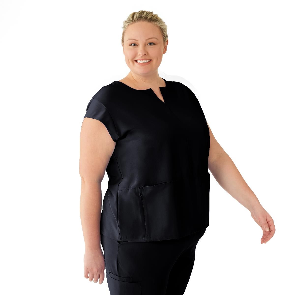 Nolita ave Women's Tunic Scrub Top Black XS