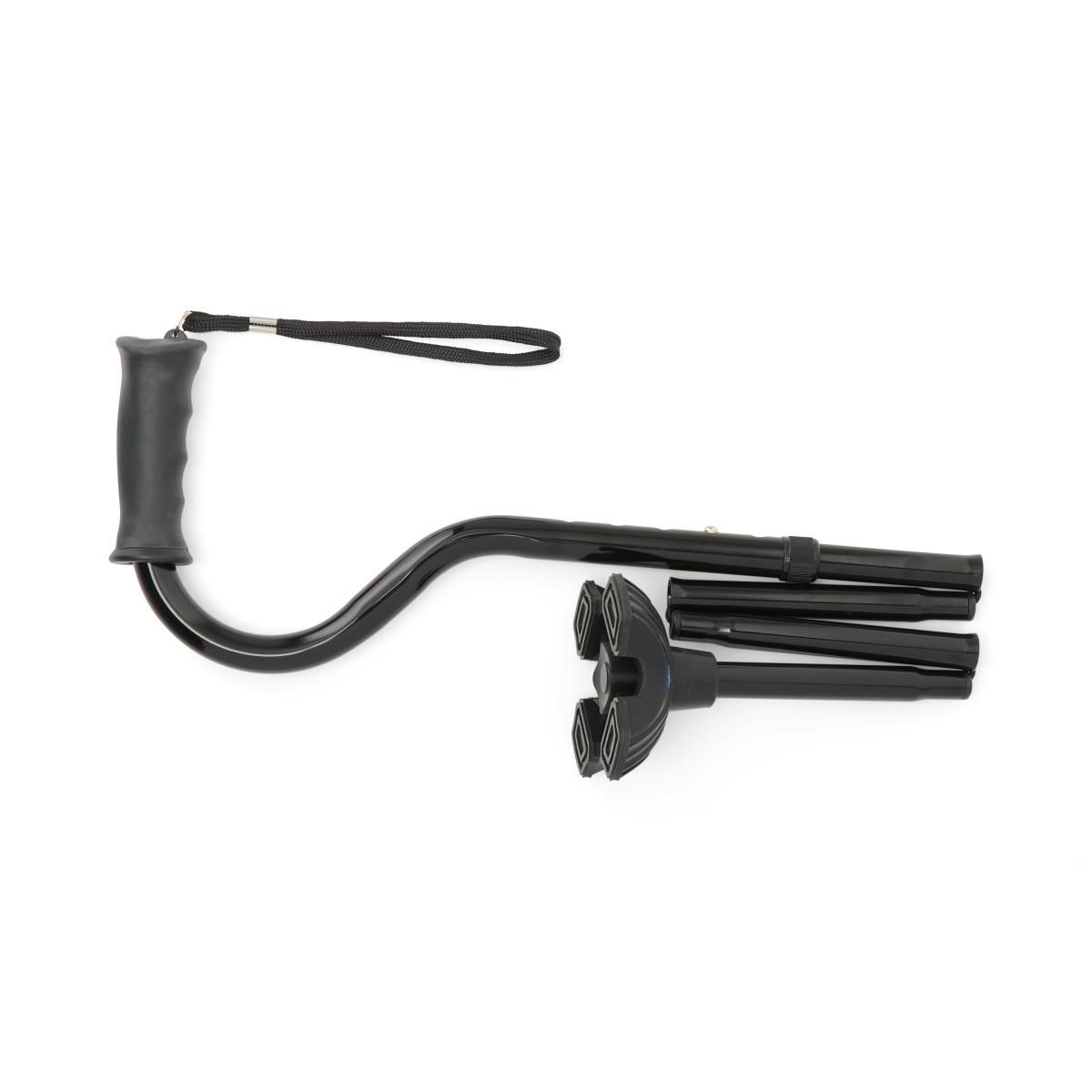 Medline 4-Point Quad Offset Folding Hybrid Cane Black 1Ct