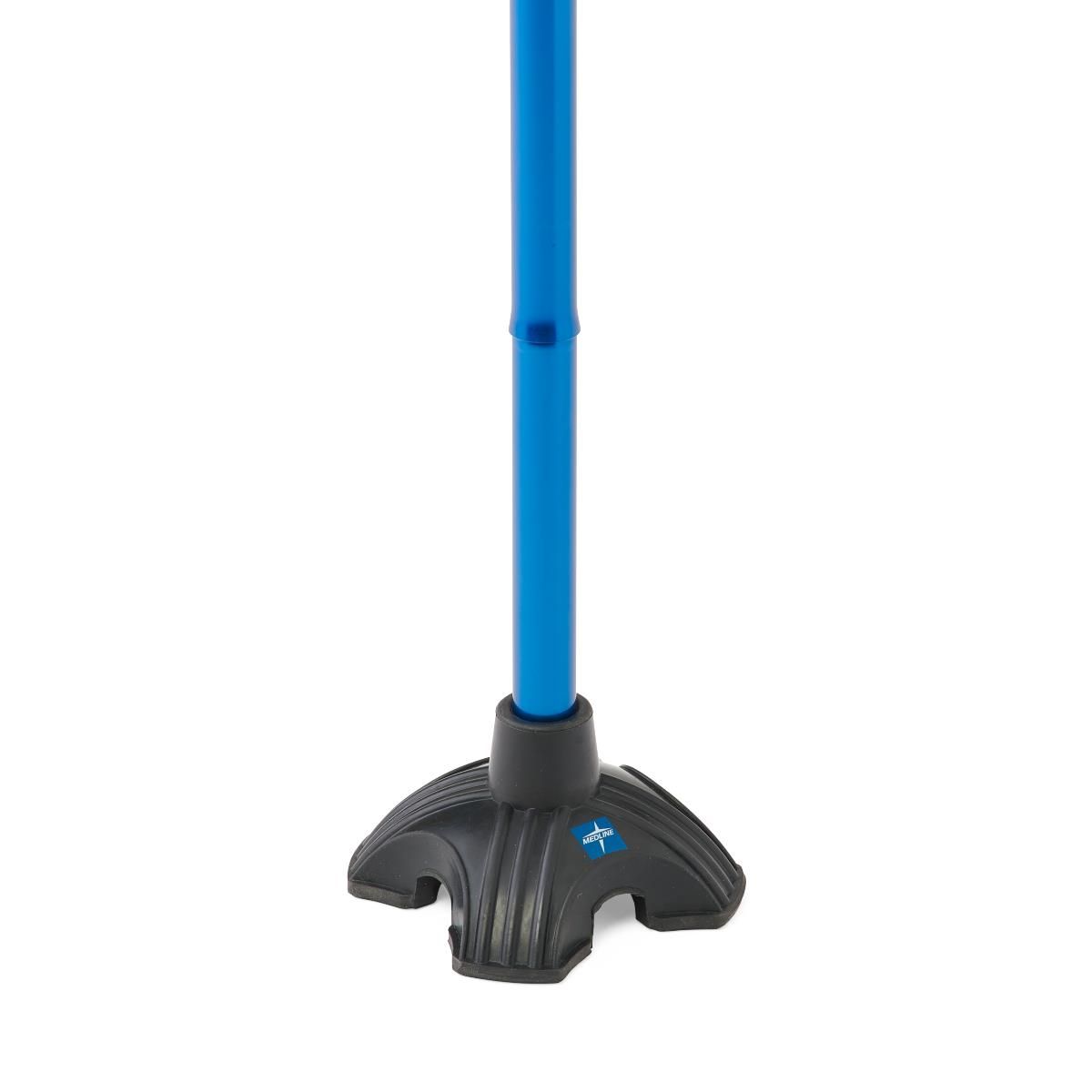 Medline 4-Point Quad Offset Folding Hybrid Cane Blue 1Ct