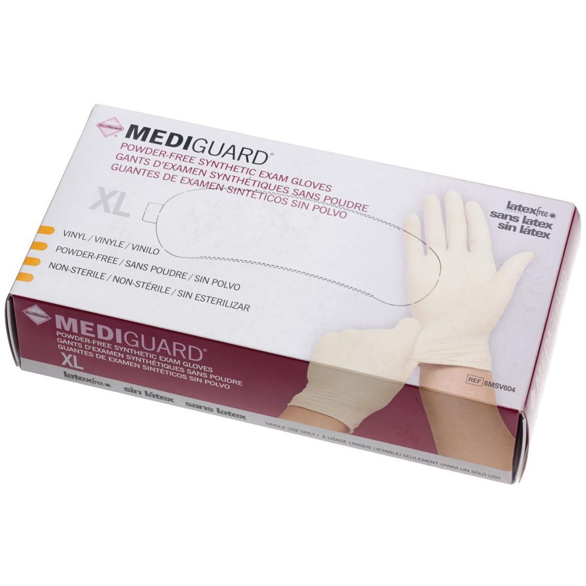 CA Only - MediGuard Stretch Vinyl Exam Gloves XL 90Ct