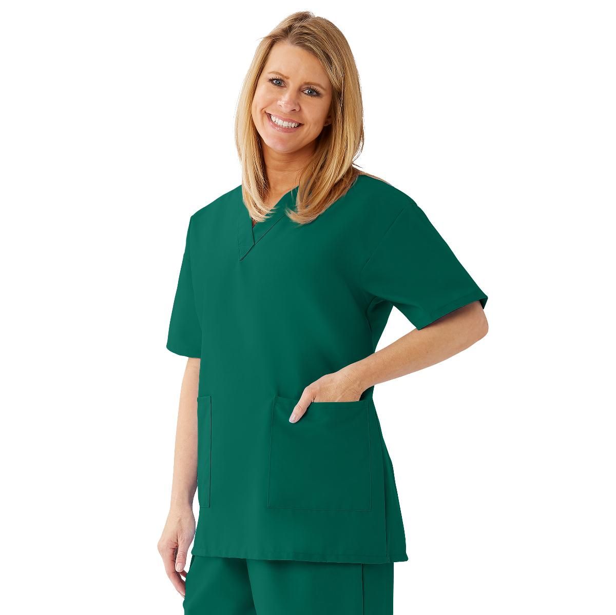 green scrub top