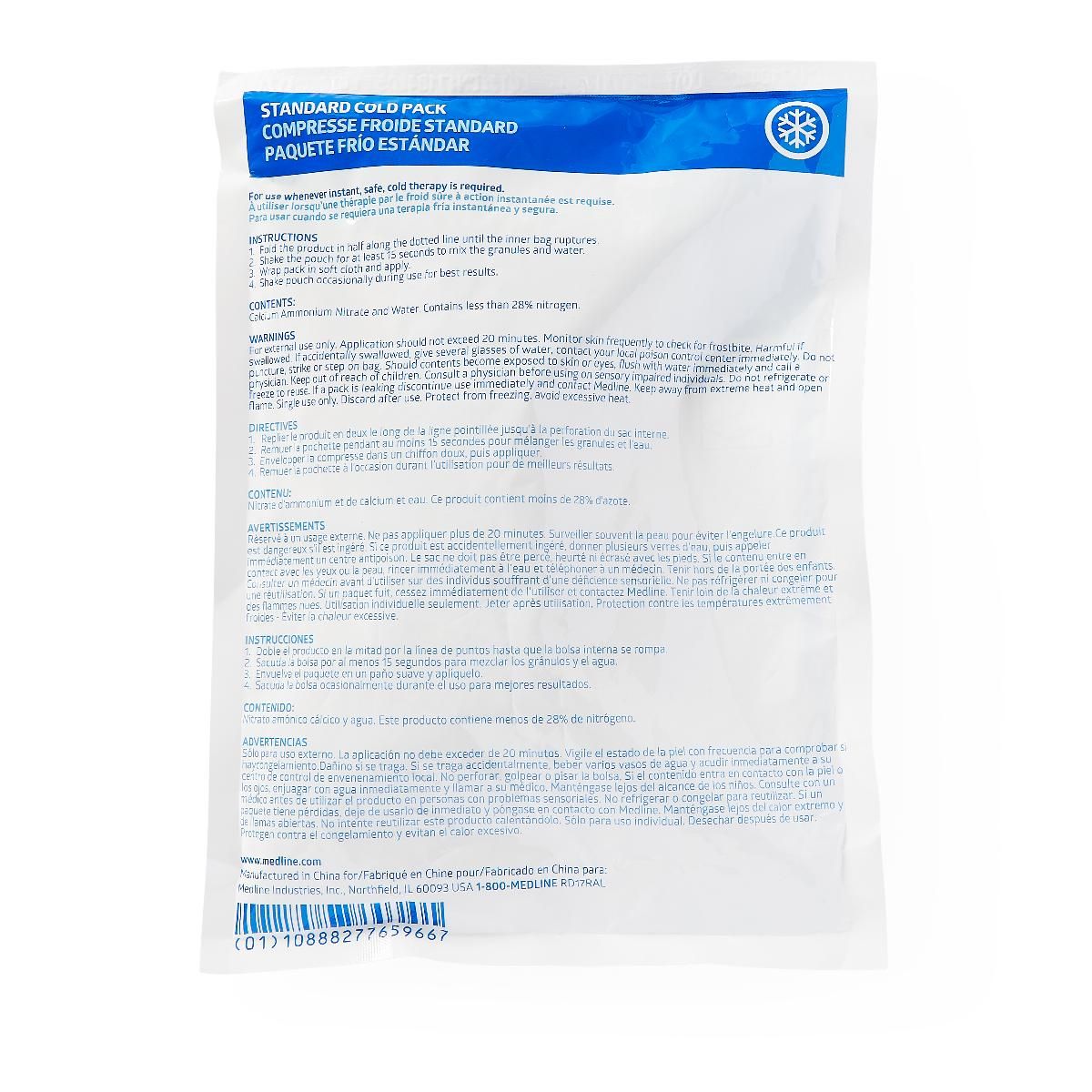 Medline Standard Instant Cold Pack 8x11 Single Use 24Ct