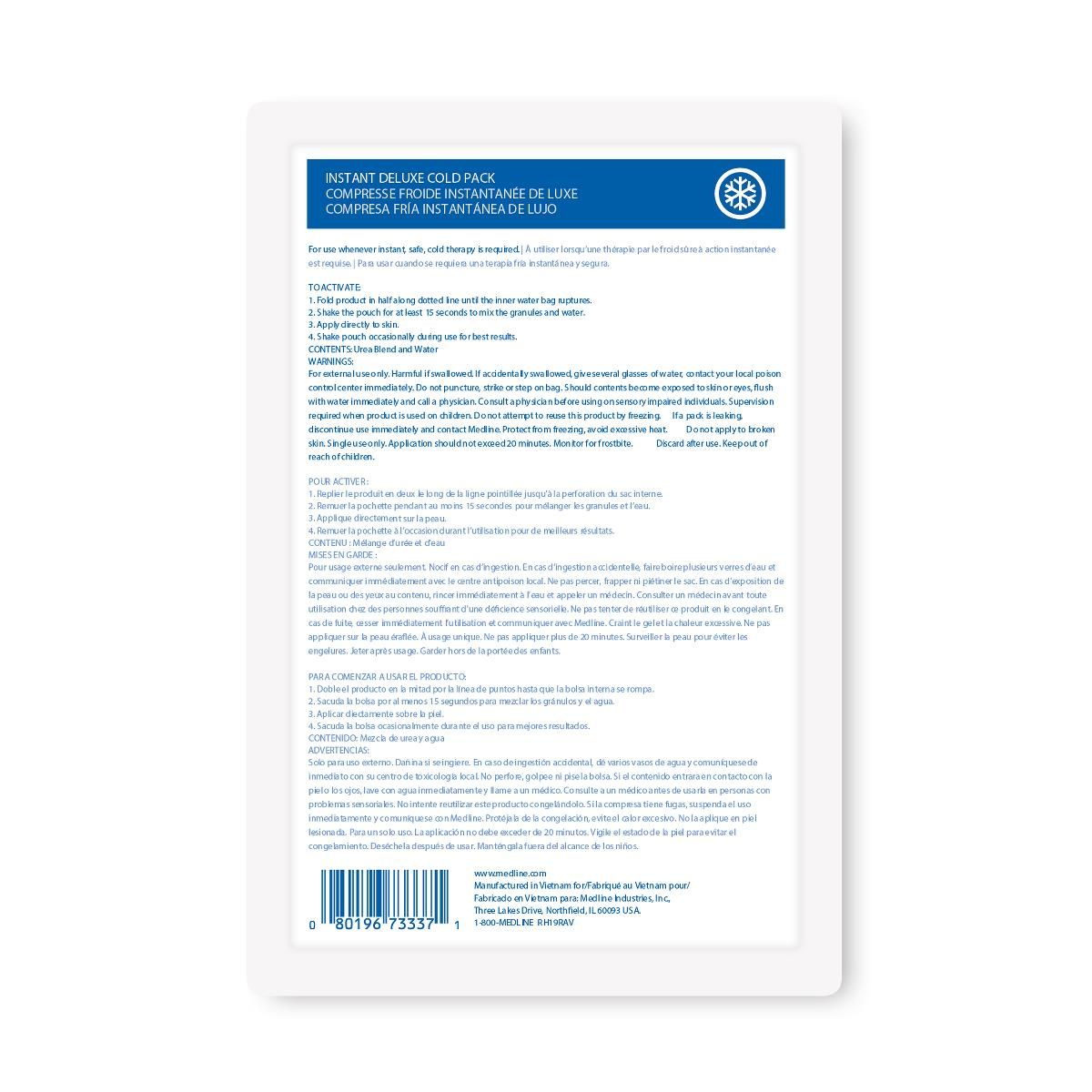 Medline Deluxe Instant Cold Pack Single Use 6.25x9.5 1Ct