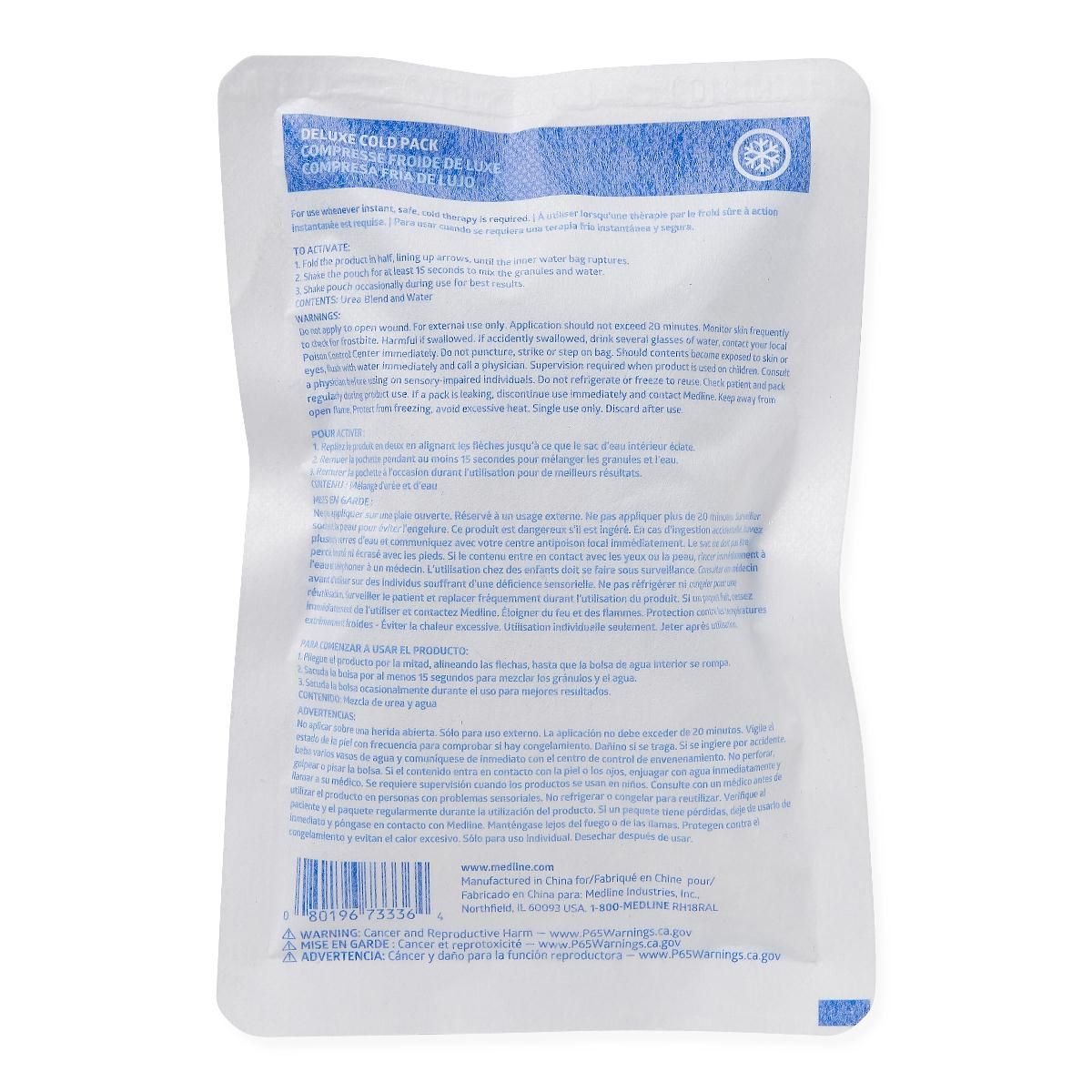 Medline Deluxe Instant Cold Pack Single Use 5x7.5 1Ct