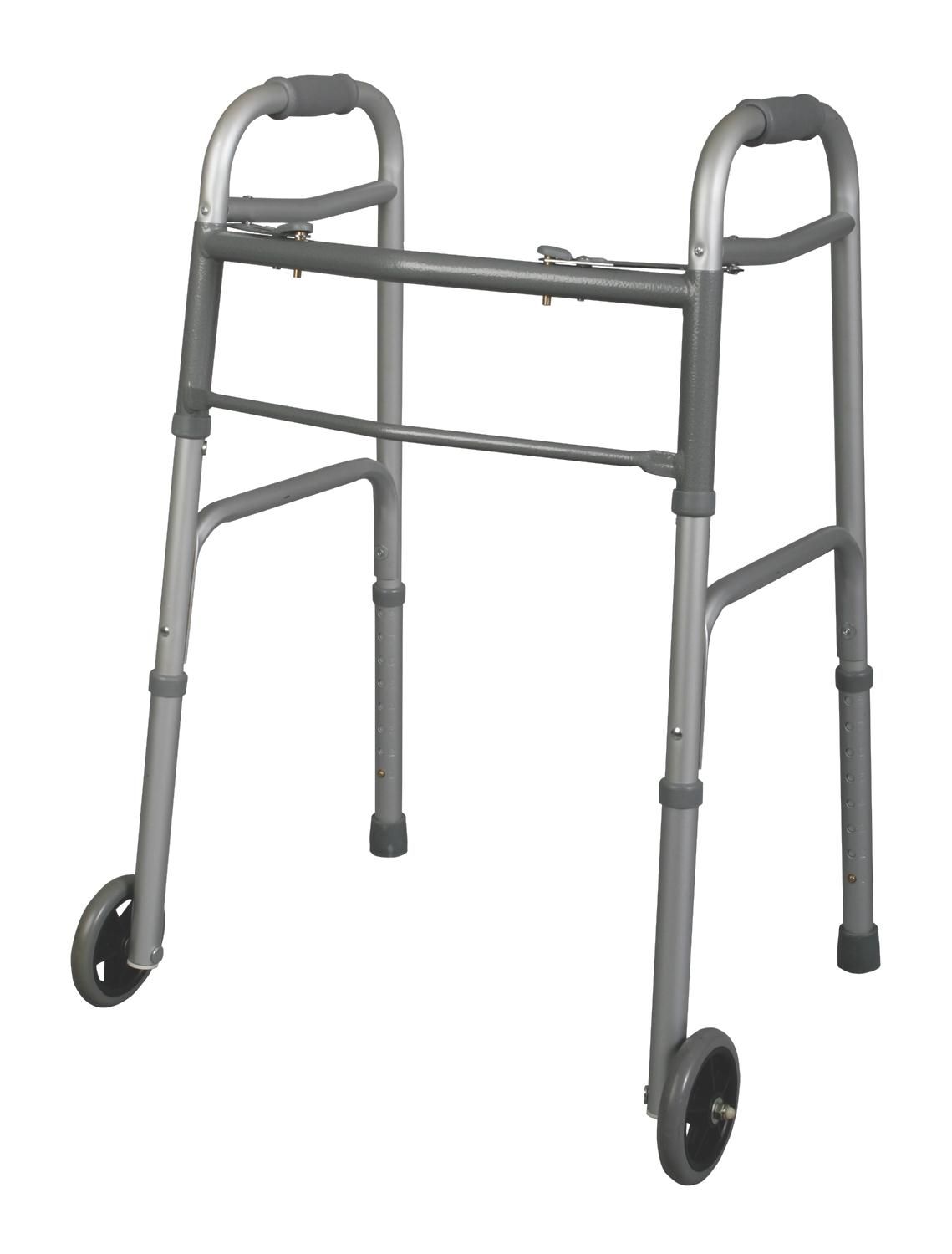 Medline Youth Folding Walker with 5in Wheels 300lb 1Ct