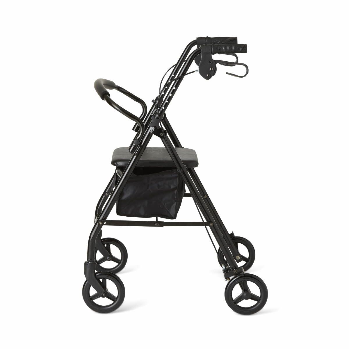 Medline Basic Steel Rollator With 6in Wheels Black 1Ct