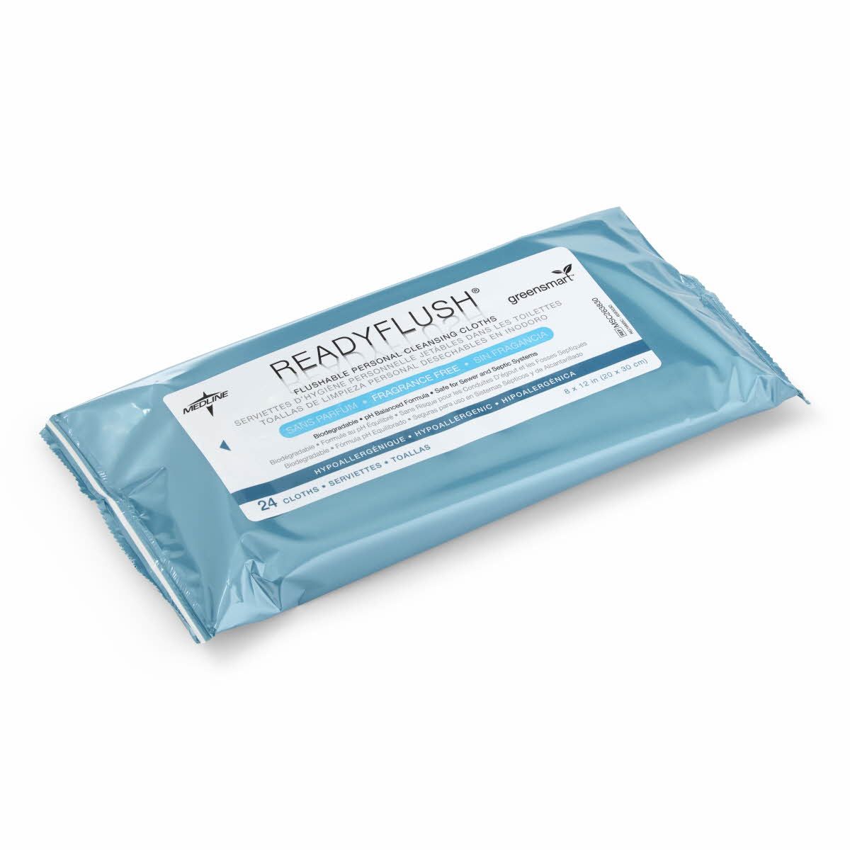 ReadyFlush Biodegradable Flushable Wipes Unscented 576Ct