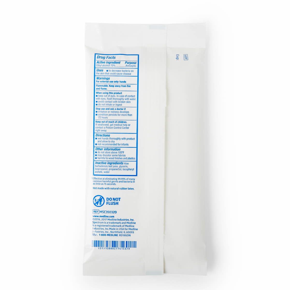 Medline Spectrum Adv Hand Sanitizer Wipe 5.5x8 960Ct